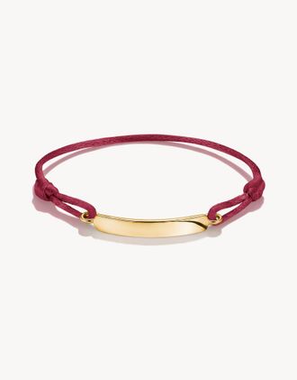 Thomas Sabo bracelet textile gravable rouge fonc&eacute; dor&eacute;, rouge-Jaune