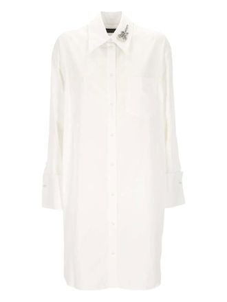 Simone Rocha jupe longue à ornements en cristal - Blanc