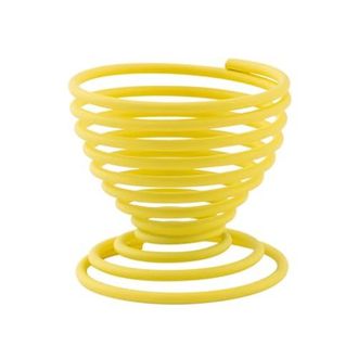 Point-Virgule Coquetier Oeuf en Fil de Fer Jaune 5x5x5cm