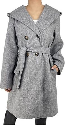JOPHY & CO. Manteau &agrave; boutonnage crois&eacute; avec poches et boutons, pour femmes cod.6595 (FR/ES, Alpha/lettres, 3XL, Taille normale, Taille normale, Gris/1)