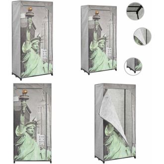 vidaXL Garde-robe New York 75x45x160 cm Tissu - Armoire Pliante - Garde Robe - Meuble Rangement - Placard Portable - Stockage V&ecirc;tement - Home & Living