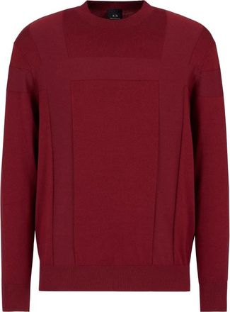 A|X Armani Exchange Homme, Pulls, Rouge, Taille: 2XL Pull ras du cou avec jacquard