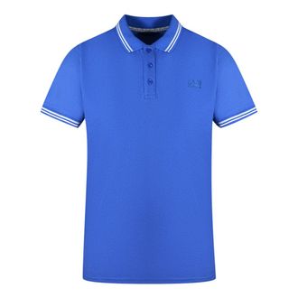 Cavalli Polohemd mit Zwillings-Paspelkragen in Blau