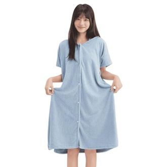 Generic Peignoir &agrave; capuche confortable textur&eacute; pour femme, peignoir &agrave; capuche en peluche pour femme, peignoir &eacute;pais et chaud, bleu, Taille unique