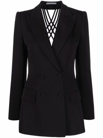 Alberta Ferretti blazer &agrave; boutonni&egrave;re crois&eacute;e - Noir