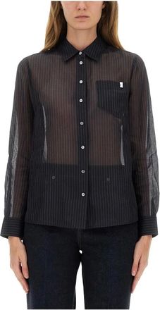 Tory Burch Femme, Blouses et Chemises, Bleu, Taille: 34 FR Chemise en Coton Ray&eacute;