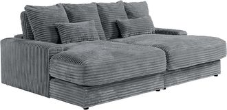 Vente-Unique 3-Sitzer-Sofa - Bequeme Tiefe Sitzfl&auml;che - grober Cordstoff - Anthrazitgrau - CALAZO von Pascal Morabito