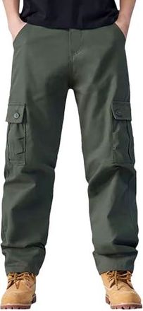 Generic Pantalon cargo doubl&eacute; en polaire thermique pour homme - Taille &eacute;lastique - Pantalon de travail chaud r&eacute;sistant &agrave; leau - Pantalon thermique pour la mar
