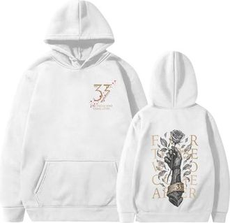 Generic Sweat &agrave; capuche unisexe Expedition 33 Clair Obscur, imprim&eacute;, grande taille, pour les fans du jeu. 03-Blanc L