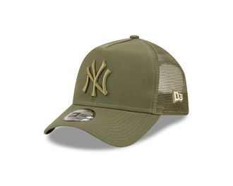 New Era New York Yankees MLB Tonal Mesh Olive A-Frame Adjustable Trucker Cap - One-Size