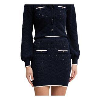 Twinset Kurzer Jacquard-Strickrock - - Skirts - Damen - Blau - S