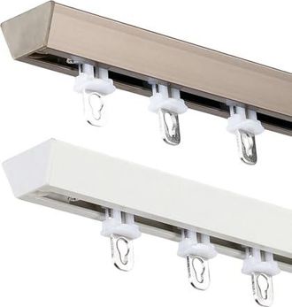 Generic Système de rail de rideau de plafond durable, 1 à 6 m, idéal pour bureau, salon, chambre à coucher, installation facile, rideaux coulissants lisses, d