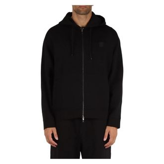 A|X Armani Exchange Baumwoll-Zipper-Hoodie mit Logo-Patch - - Sweatshirts & Hoodies - Herren - Schwarzk - L