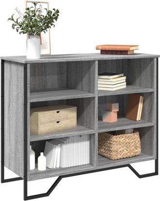 vidaXL Buffet sonoma gris 91x35,5x74,5 cm bois ding&eacute;nierie - Vidaxl