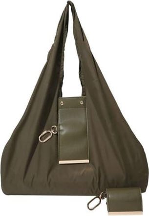 Generic Mini sac fourre-tout pliable et extensible avec porte-cl&eacute;s pour le shopping, les voyages, un usage quotidien, Vert, 39*28*7CM