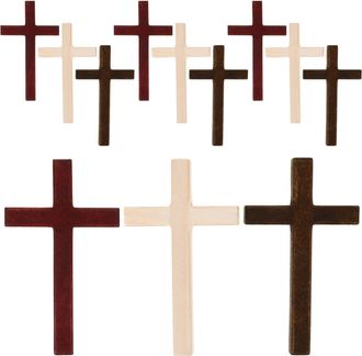 Valiclud 12 St&uuml;ck Handgefertigte Holzkreuze 12X7cm Tragbare Gebetskreuze aus Massivem Holz mit Glatter Oberfl&auml;che f&uuml;r Christliche Zeremonien und Pers&ouml;nliche An