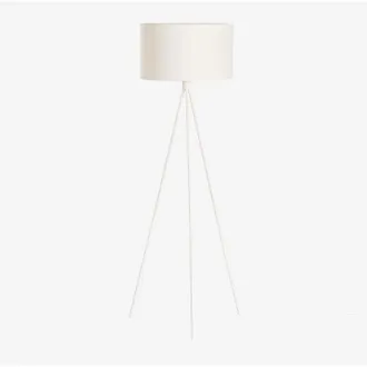 Sklum Lampadaire Ilena en tissu et fer SKLUM Blanc Gardenia
