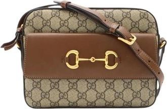 Gucci Sac bandouli&egrave;re pr&eacute;-poss&eacute;d&eacute; Horsebit 1955 GG Supreme - Femme - Pre-owned - Beige - Taille: ONE Size