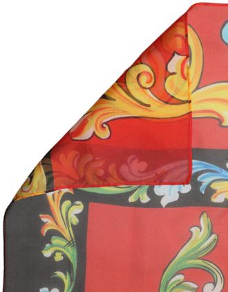 Dolce & Gabbana Silk Printed Square Foulard Scarf - Multicolor