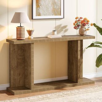 Tribesigns Tribesigns Table Console Longue de 140 cm, Table dAppoint &Eacute;troite en Bois Derri&egrave;re le Canap&eacute;, Meuble dEntr&eacute;e de Style Ferme pour Salon, Couloir