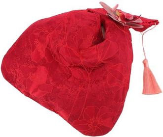 Valiclud Pochette de Poignet Rouge Classique en Tissu &agrave; Motif Floral Bracelet Petit Paquet &agrave; Main Japonerie L&eacute;ger et Portable Paquet de Rangement pour Femme po