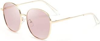 Generic Lunettes de soleil rondes polarisées à large monture en métal pour hommes et femmes vacances en plein air conduite à la plage (couleur : B, taille : m