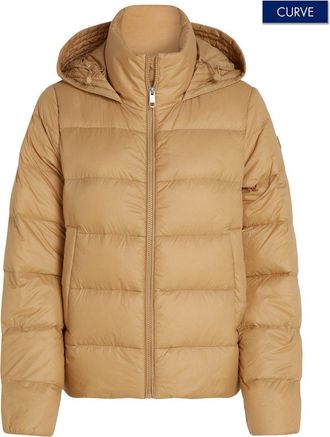 Tommy Hilfiger Steppjacke CRV CASUAL LW DOWN HOOD JACKET in Großen Größen, mit Kapuze, Stehkragen, Reißverschluss