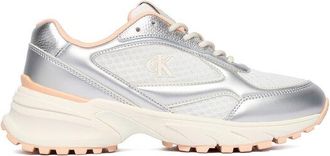 Calvin Klein Sneakers Hike Runner Lace Up Mesh Mix Met YW0YW02063 Silberfarben