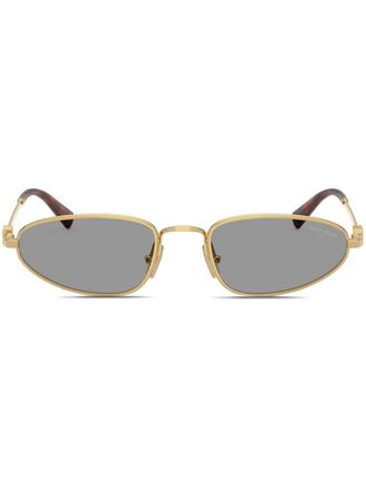 Miu Miu Eyewear lunettes de soleil à monture ovale - Or