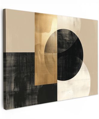 MuchoWow © Wandbilder 40x30 cm Schlafzimmer Home Deko Wohnung Bild Wohnzimmer Fotoleinwand Wand Bilder Leinwand Wall Decor Abstrakt - Gold - Schwarz - Kunst