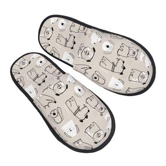 Generic Pantoufles De Maison Imprim&eacute; Chiot R&eacute;utilisables Pantoufles DH&ocirc;tel L&eacute;gers Chaussons DInt&eacute;rieur Pour Homme Spa H&ocirc;tel L