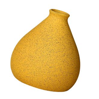Hemobllo Keramikvase Klein Gelb Dekorative Blumenvase f&uuml;r Trockenblumen Handgefertigter Keramik Blumentopf Wohnraumdeko Pflegeleichte Vase