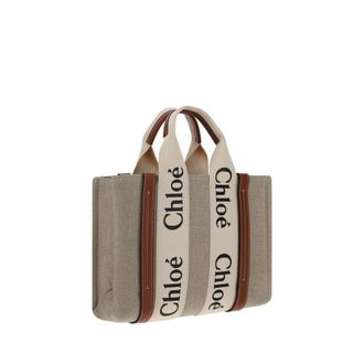 Chlo&eacute; Womens Brown Linen Handbag Bag