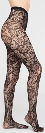 Calzedonia Netzstrumpfhose Mit Blumenmuster Schwarz