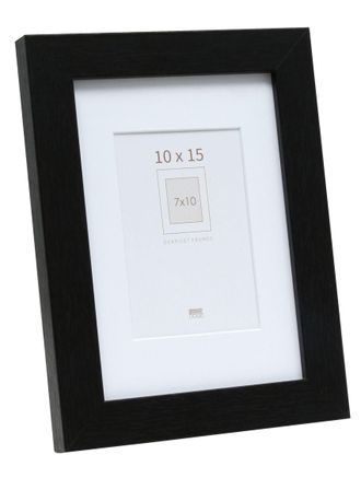 Deknudt Frames Bilderrahmen mit Passepartout - Schwarz - S66KF2 P1 10x15cm für Bild 7x10cm - Bilderrahmen Holz MDF - Bilder aufhängen oder ausstellen