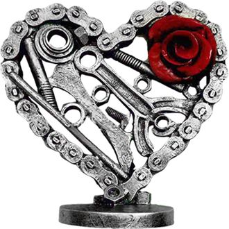 Generic Retro-Herz-Schreibtischdekoration - Retro-Skulptur in Herzform - Herzstatue aus Kunstharz, kreative Tischdekoration für Schminktisch, Schlafzimmer