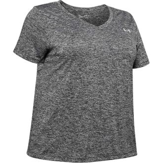 Under Armour T-Shirt f&uuml;r Damen, V-Ausschnitt, lose Passform (Schwarz)