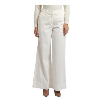 HUGO BOSS Pantalon large - Femme - Pantalons - Blanc - Taille: 38 FR