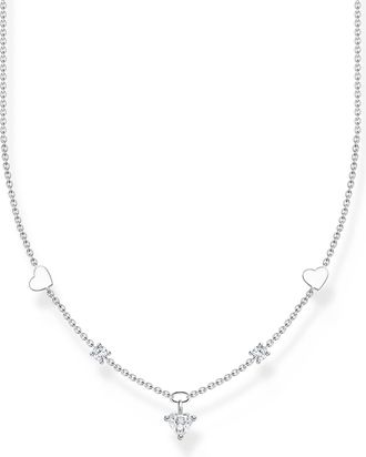 Thomas Sabo Thomas Sabo Kette mit Herzen und weiße Steine vergoldetes Silber KE2154-051-14
