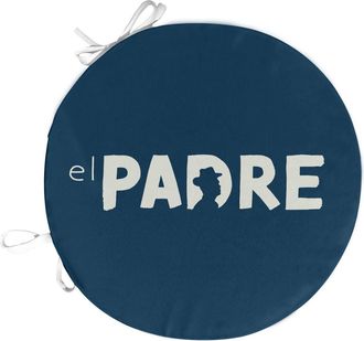 Fabulous El Padre Sitzkissen, rund, Blau, Motiv: Papa, Frankreich, Spanien, Durchmesser 40 cm