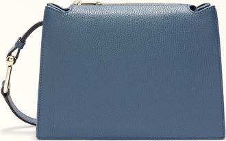 Furla Nuvola Umhängetasche S Grigio Blu Genarbtes Kalbsleder Damen