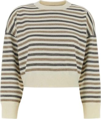 Brunello Cucinelli Pull Ray&eacute; - Femme - Pulls - Beige - Taille: 36 FR