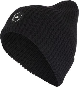 adidas by Stella McCartney Femme, Accessoires, Noir, Taille: ONE Size Ribbed Knit Beanie