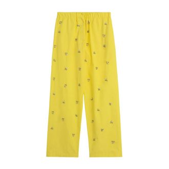 A Paper Kid Femme, Pantalons, Jaune, Taille: 44 FR Pantalon Droit en Popeline