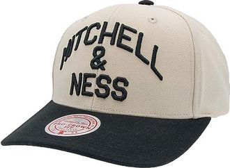 Mitchell & Ness Athletic Arch Snapback, Pro-Crown Fit, Blanc cassé/noir, taille unique