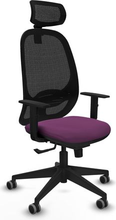 Piqueras y Crespo Stuhl mit 1D-Armlehnen, h&ouml;henverstellbarer Lendenwirbelst&uuml;tze und h&ouml;henverstellbarem Kopfteil und Neigungsverstellung, ausgestattet mit 3 Positionen, 