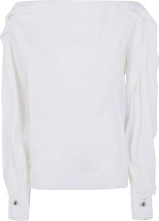 Lanvin Blouse drap&eacute;e &eacute;paules d&eacute;nud&eacute;es - Femme - Blouses et Chemises - Blanc - Taille: 36 FR