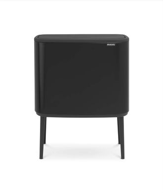Brabantia 316203 Bo Touch Bin, 11 + 23 L Abfalleimer, Edelstahl, Schwarz, 54 x 31.5 x 68 cm