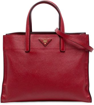 Prada Hobo Bags - Saffiano Soft Triple Pocket Tote - Gr. unisize - in Rot - für Damen