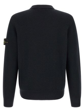 Stone Island Virgin Wool Crew Neck Sweater - Black